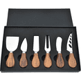 Vongem 6 Pack Cheese Knives Set with Wooden Handles, Mini Stainless ...
