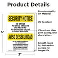 (2 Pack) No Drugs Dealers Weapons Bilingual OSHA Security Notice Sign 5 ...