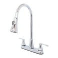 WMF-8201ZNL-CP - Hybrid Metal Deck Kitchen Sink Faucet Double Handle ...