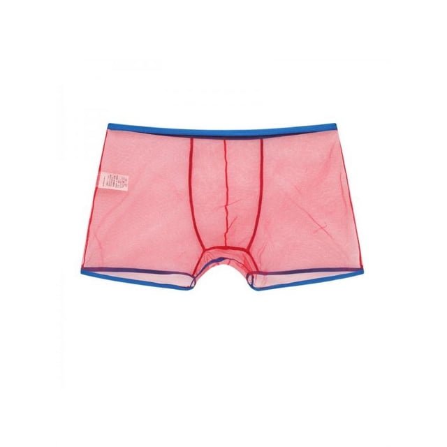 Men's Sexy Sheer Mesh Boxer Briefs Transparent Underwear Shorts ...