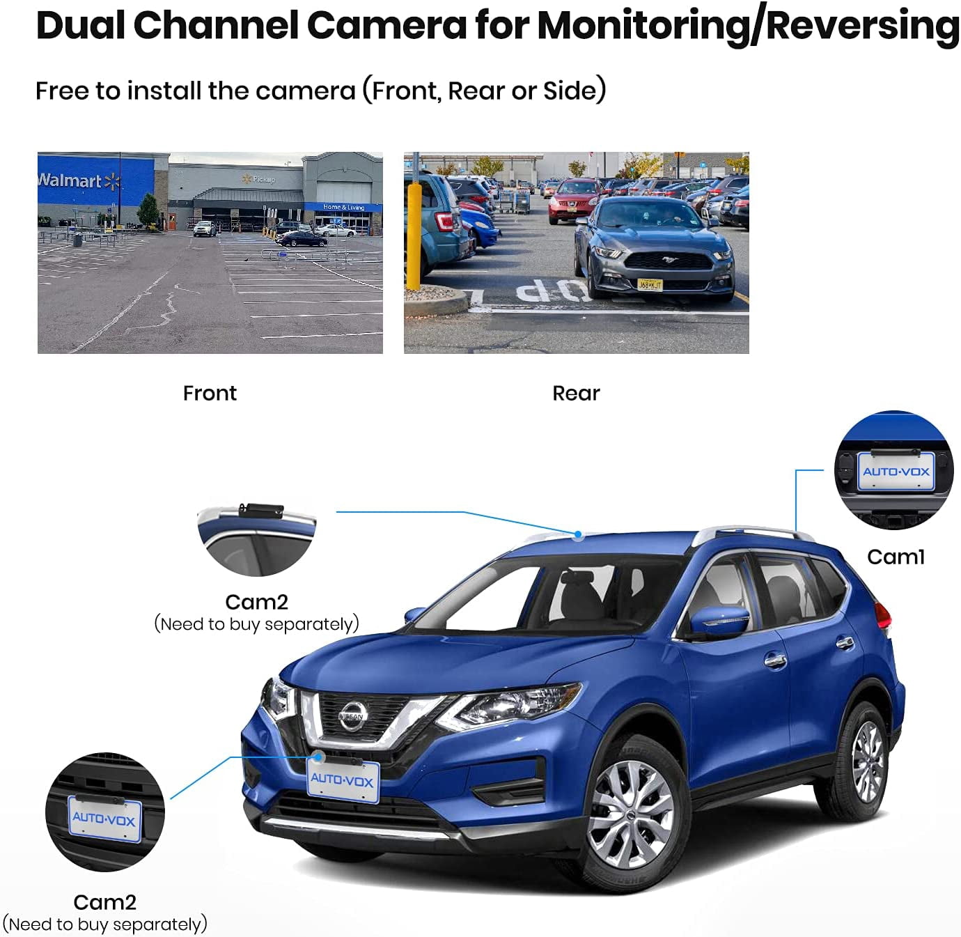 Buy AUTO-VOX TW1 Wireless Backup Camera for Truck.RV, Vehicle Front ...