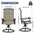 YLGJ Patio Swivel Chairs Set of 2, Outdoor Dining Chairs with Textilene ...