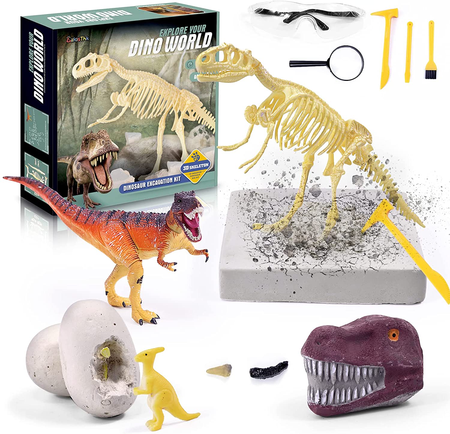 EAYY Dinosaur Dig Kit, Dinosaur Eggs Excavation Jurassic Park Dino ...