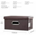 Collapsible Storage Box with Lid [1-Pack] Leather Fabric Foldable ...