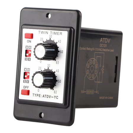 On Off Twin Timer Relay Knob Control Time Switch ATDV-YC 6S-60M (DC 12V ...