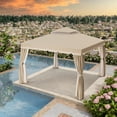 10' x 10' Outdoor Gazebo, Heavy Duty Iron Frame Patio Canopy with ...