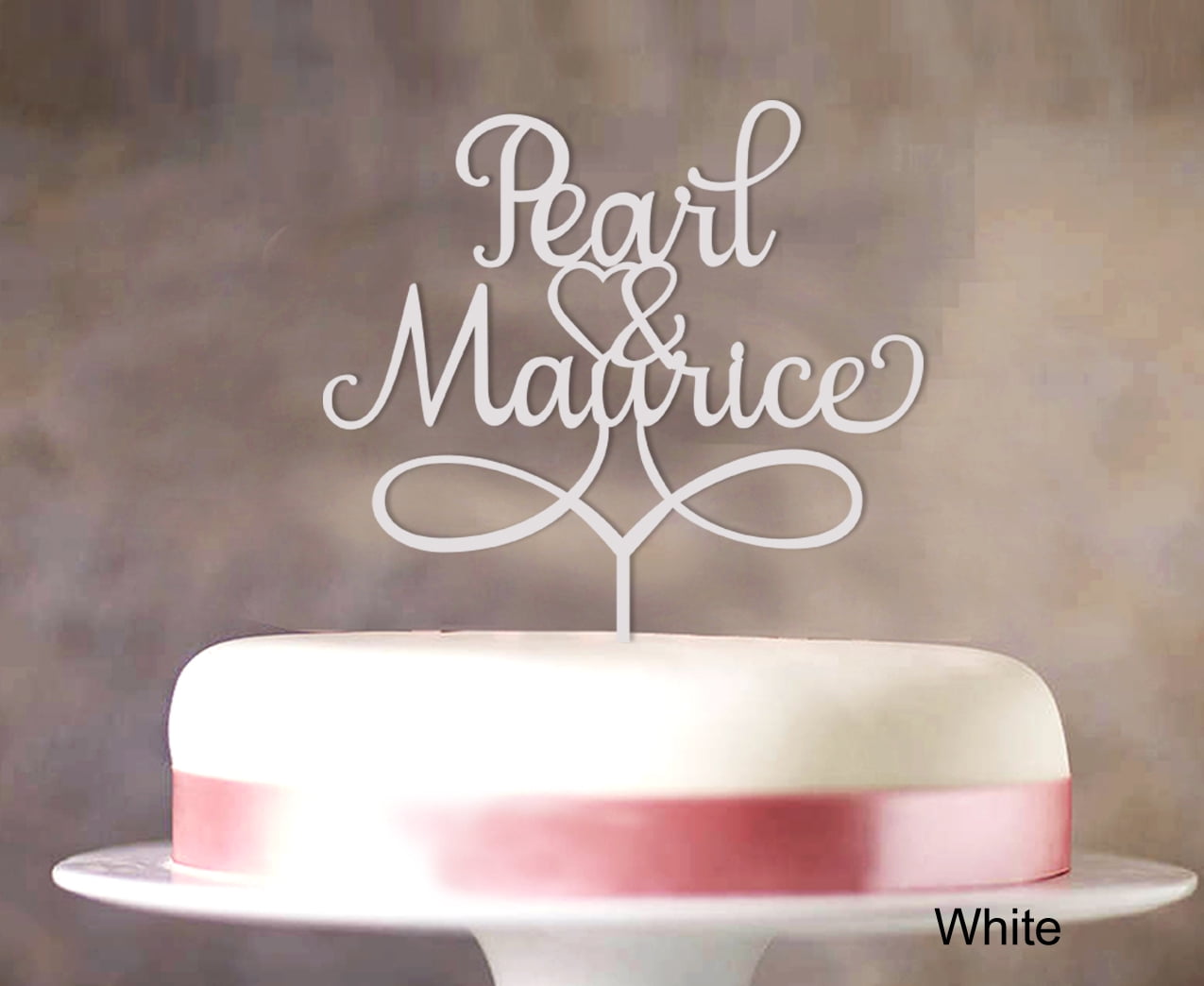 "Personalized ""Mr And Mrs"" Cake Topper Elegant Custom Cake Topper ...
