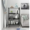 Vebreda 4-Tier Heavy Duty Foldable Metal Storage Shelf with 3 Hooks ...