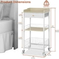 4-Tier Small Side Table with Storage Drawer, Tall Nightstand with ...