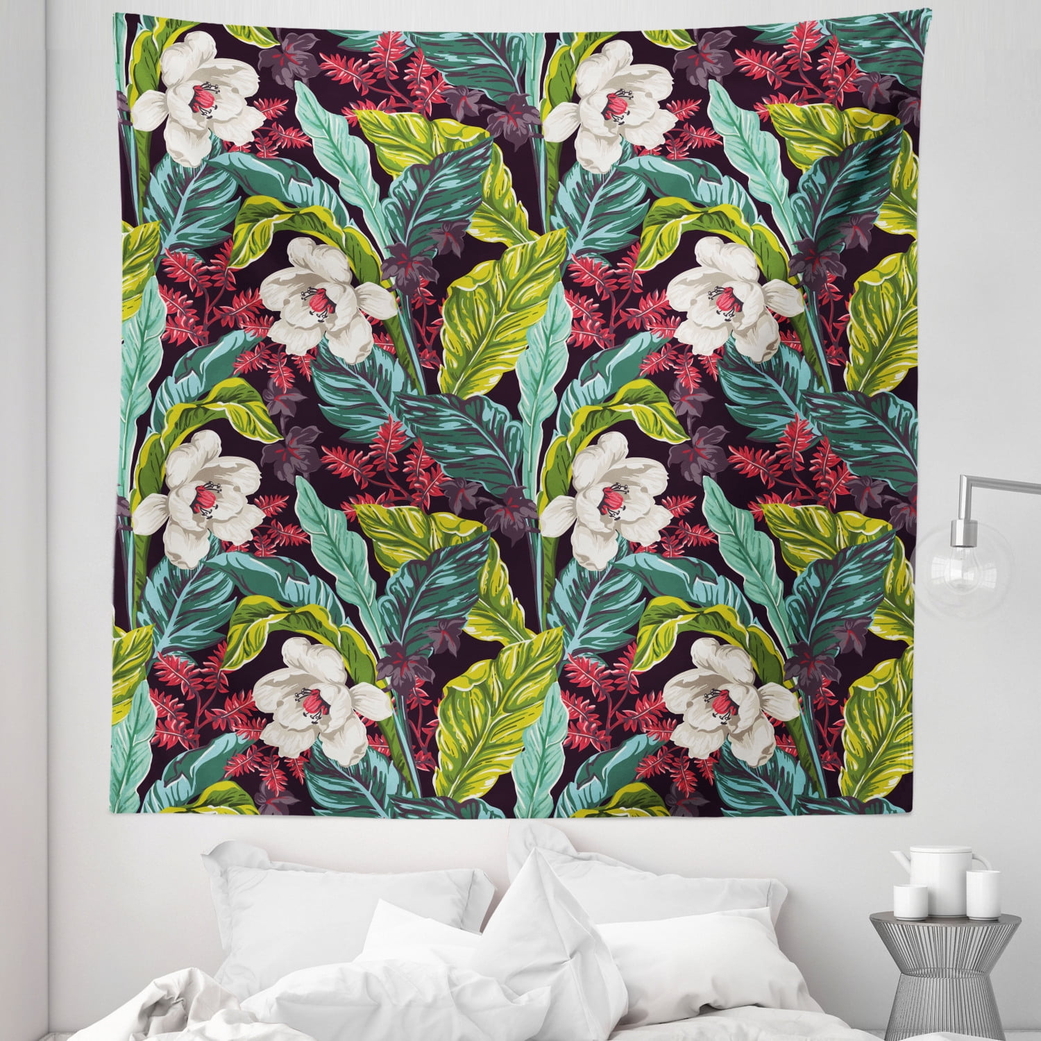 Plant Tapestry, Exotic Nature Depicting Image of a Drawing with Vibrant ...