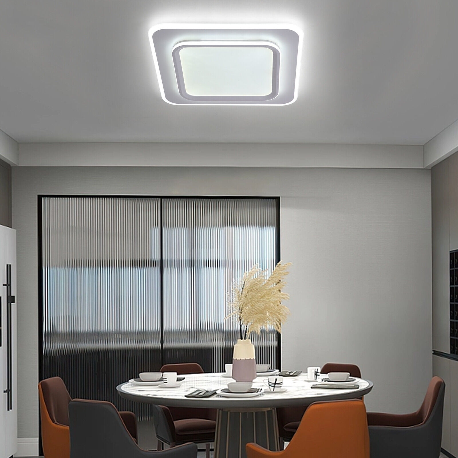 Square Ceiling Light Simple Chandelier Dimmable Living Room Modern Art ...