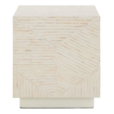 CC Home Furnishings Tapered Round Capiz Shell Inlay Accent Stool - 19. ...