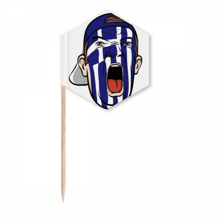 Greece Flag Facial Makeup Head Screang Cap Toothpick Flags Cupcake ...