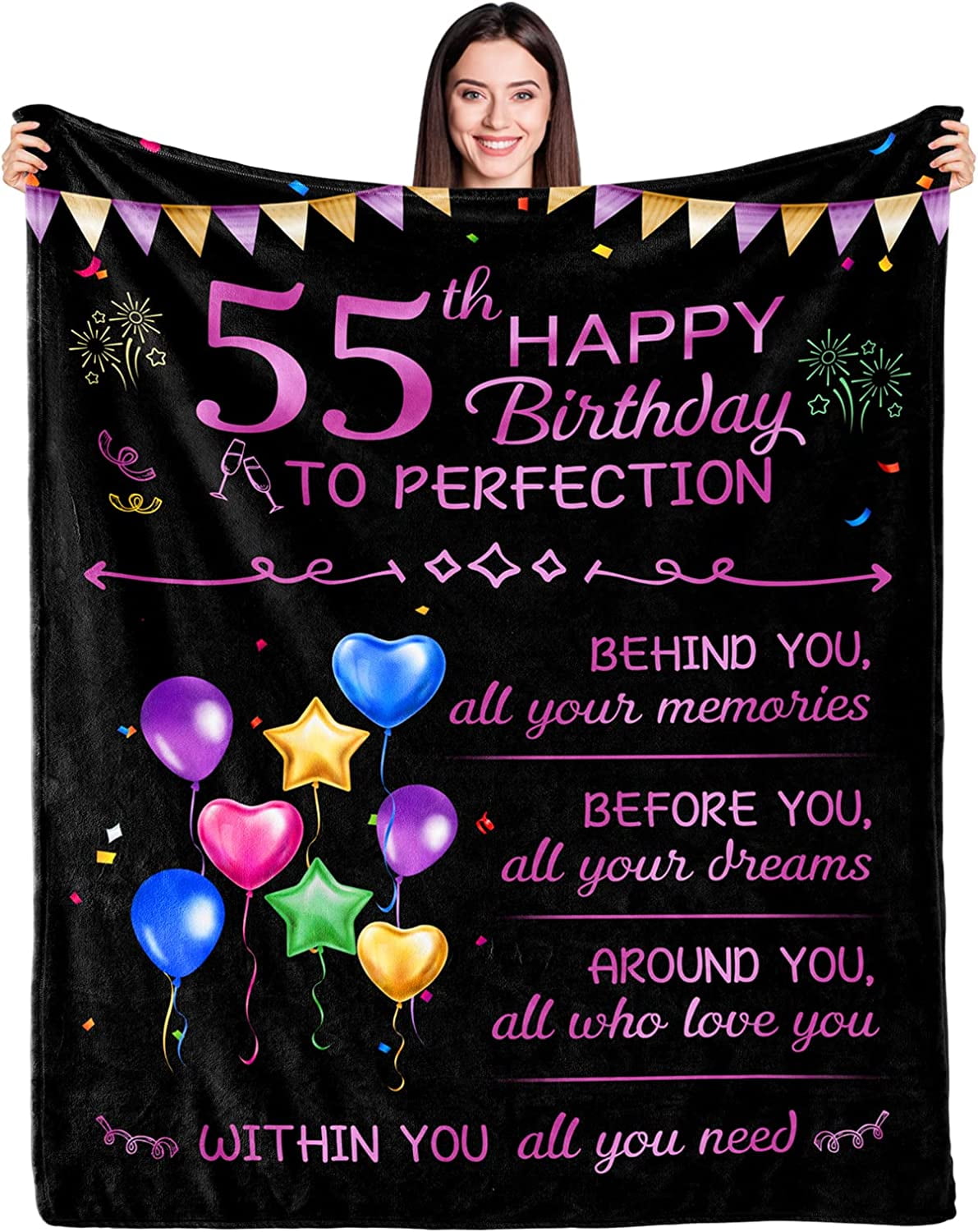 55th Birthday Gifts for Women Funny 1967 Blanket for 55 Year Old Woman ...