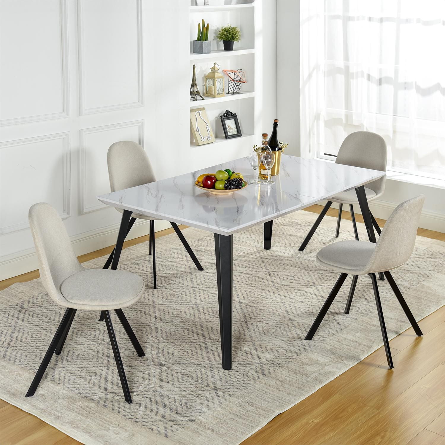 Homy Casa 5-Piece Dining Table Set - 4 Person Dining Sets with ...