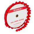Simplicity Trim, Red 3/8 inch Baby Pom Pom Trim Great for Apparel, Home ...
