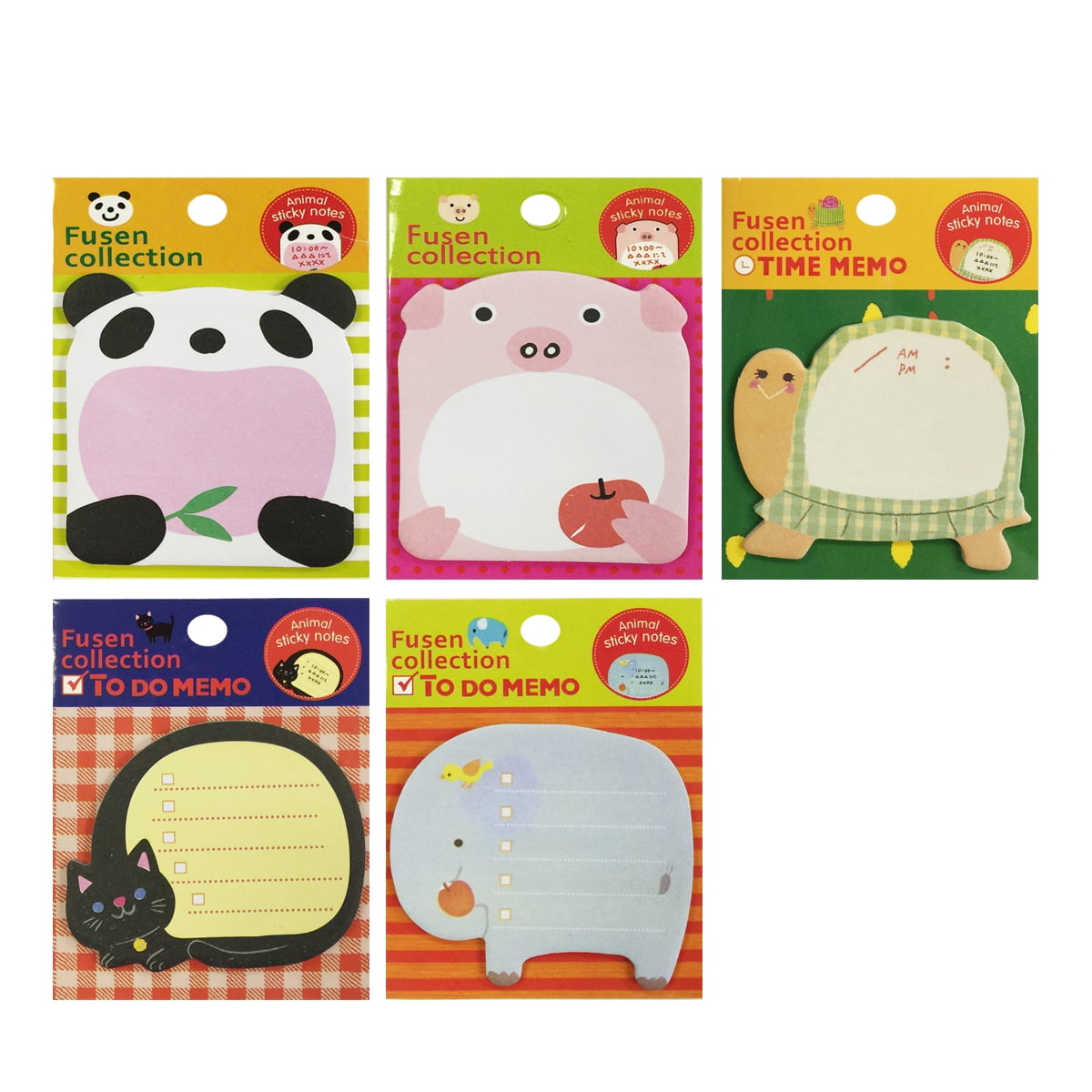 Wrapables® Cheerful Animals Memo Sticky Notes (Set of 5) - Walmart.com