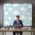 10x8ft Photo Backdrop, Clouds Soft Polyester Backdrop Curtains ...