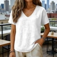 Afuyipoi Women's 100% Cotton Short Sleeve Linen Top, Casual Double ...