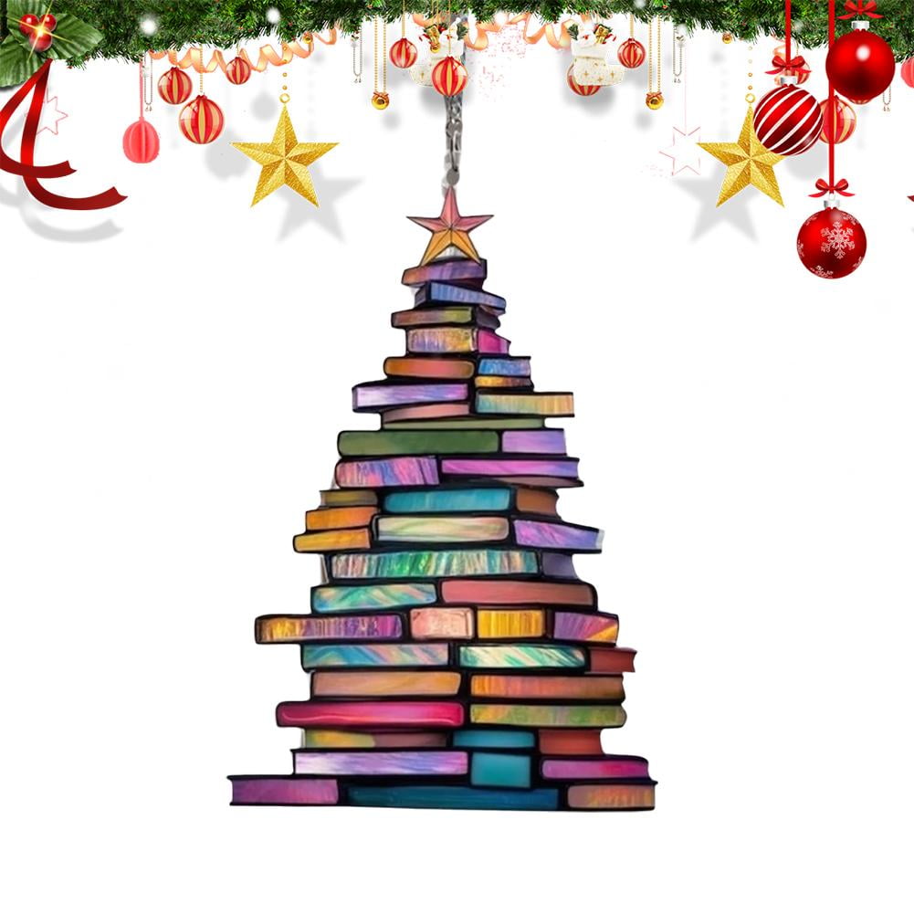 CAIROYAR Adorno atrapasol para árbol de libros de Navidad, adornos ...