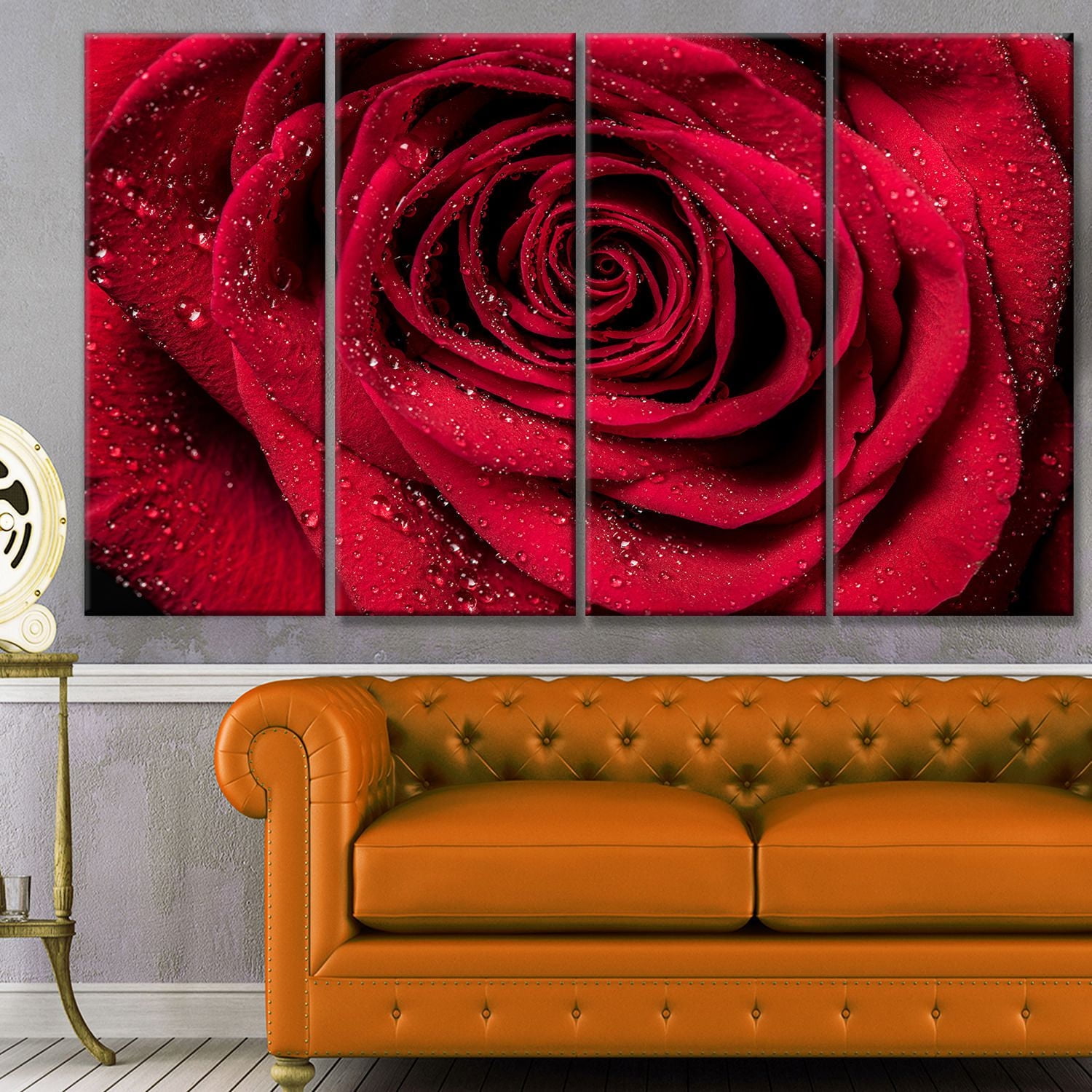 Click here for Designart Design Art Red Rose Petals With Rain Dro... prices