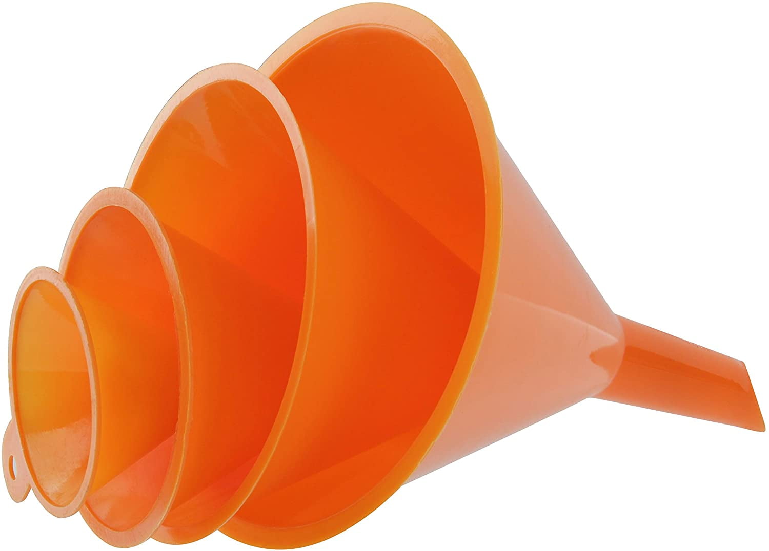 4-piece multi-purpose wide-neck funnel set made of hell orange plastic ...