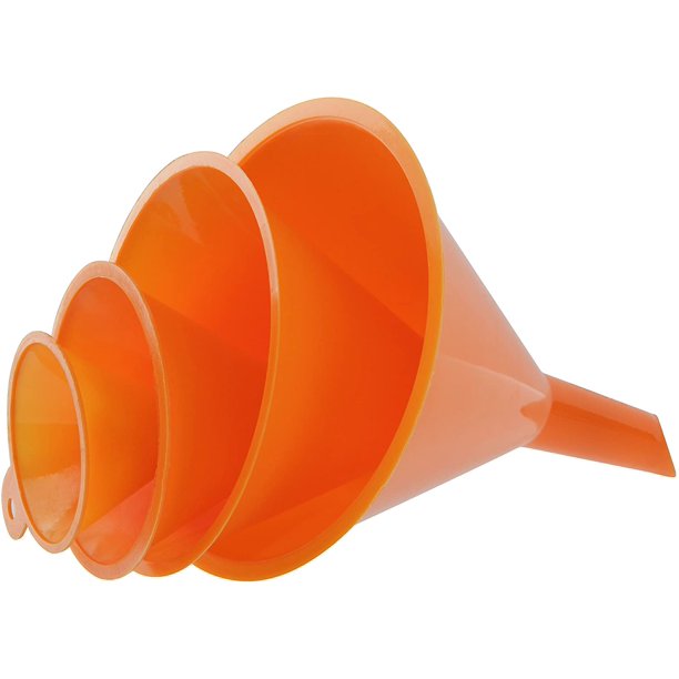 cueiha 4 Piece Versatile Bright Orange Plastic Funnel Set - Walmart.ca