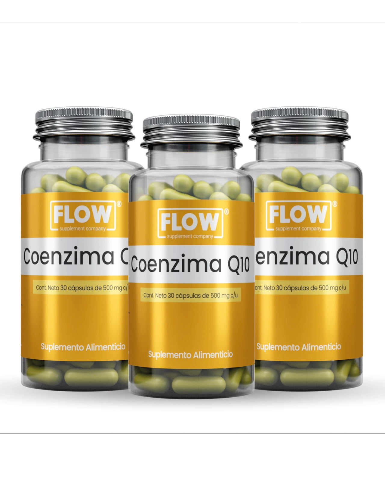 Suplemento FLOW SUPPLEMENT COMPANY 3PACKCOENZIMAFLOW 90 Capsulas de 500 ...