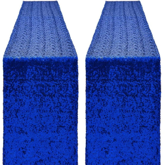 12 x 72 inches Royal Blue Sequin Table Runner, Glitter Table Runner for ...