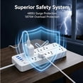 LarmTek 10 Outlets Surge Protector Power Strip with 4 USB Ports (1 USB ...