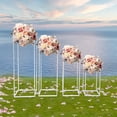 4Pcs Assorted Sizes Square Metal Flower Stand Set, Geometric Tall ...