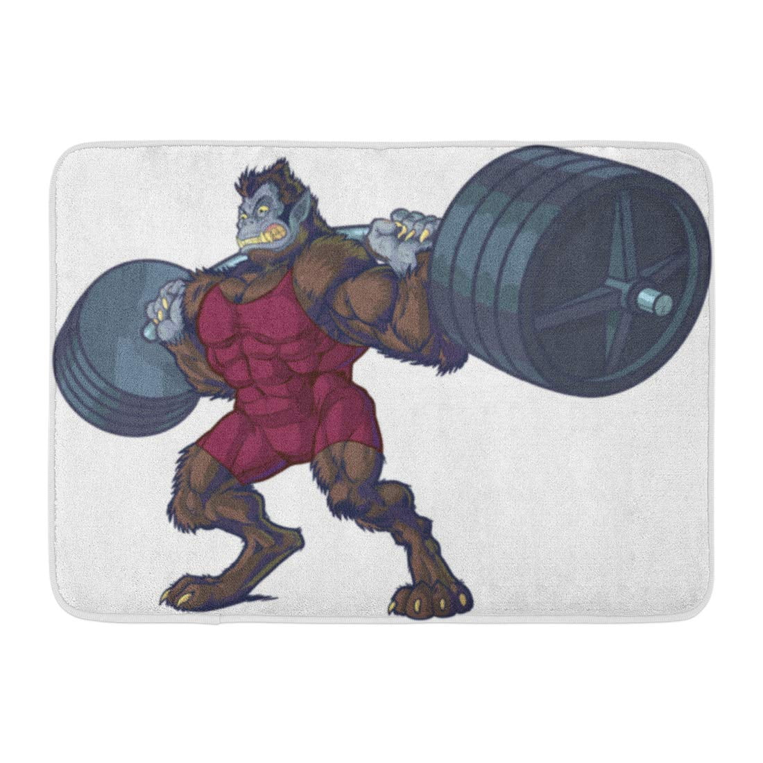 GODPOK Cartoon Clip of Tough Mean Weightlifting Beast Man Mascot with ...