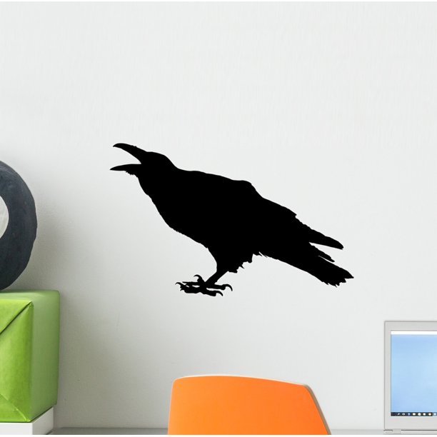 Cawing Raven Wall Decal Sticker by Wallmonkeys Vinyl Peel and Stick ...