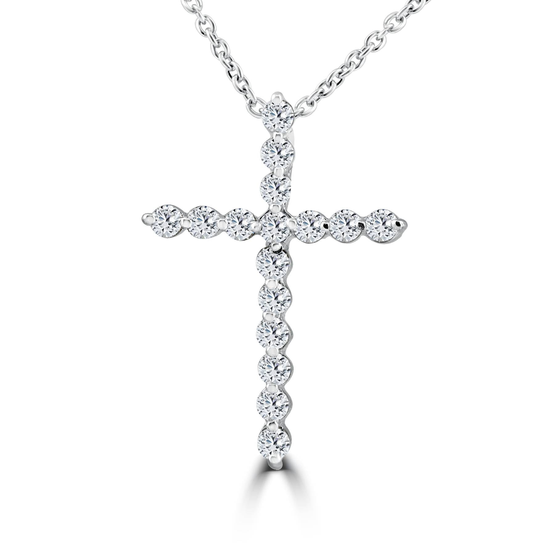 Click here for Pompeii3 3/8ct Real Diamond Cross Pendant 14k Whit... prices