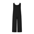 Aellinatey Linen Jumpsuits for Women Button Down Sleeveless Casual ...