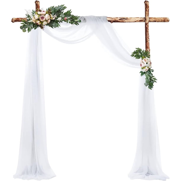 SHAR White Tulle Curtain, 75 x 500cm Wedding Arch Hanging, White ...