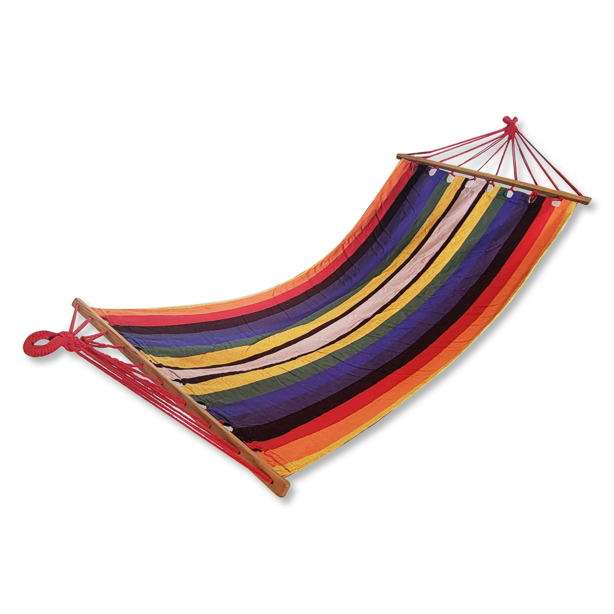 Click here for Lifestyle Nature - Hanging Cotton Hammock With Woo... prices