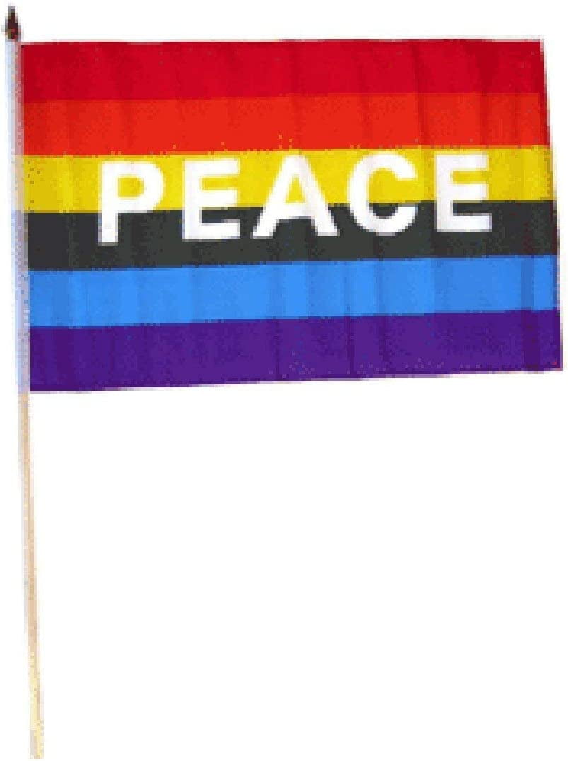 US Flag Store Rainbow Peace Stick Flag, 12 by 18-Inch - Walmart.com