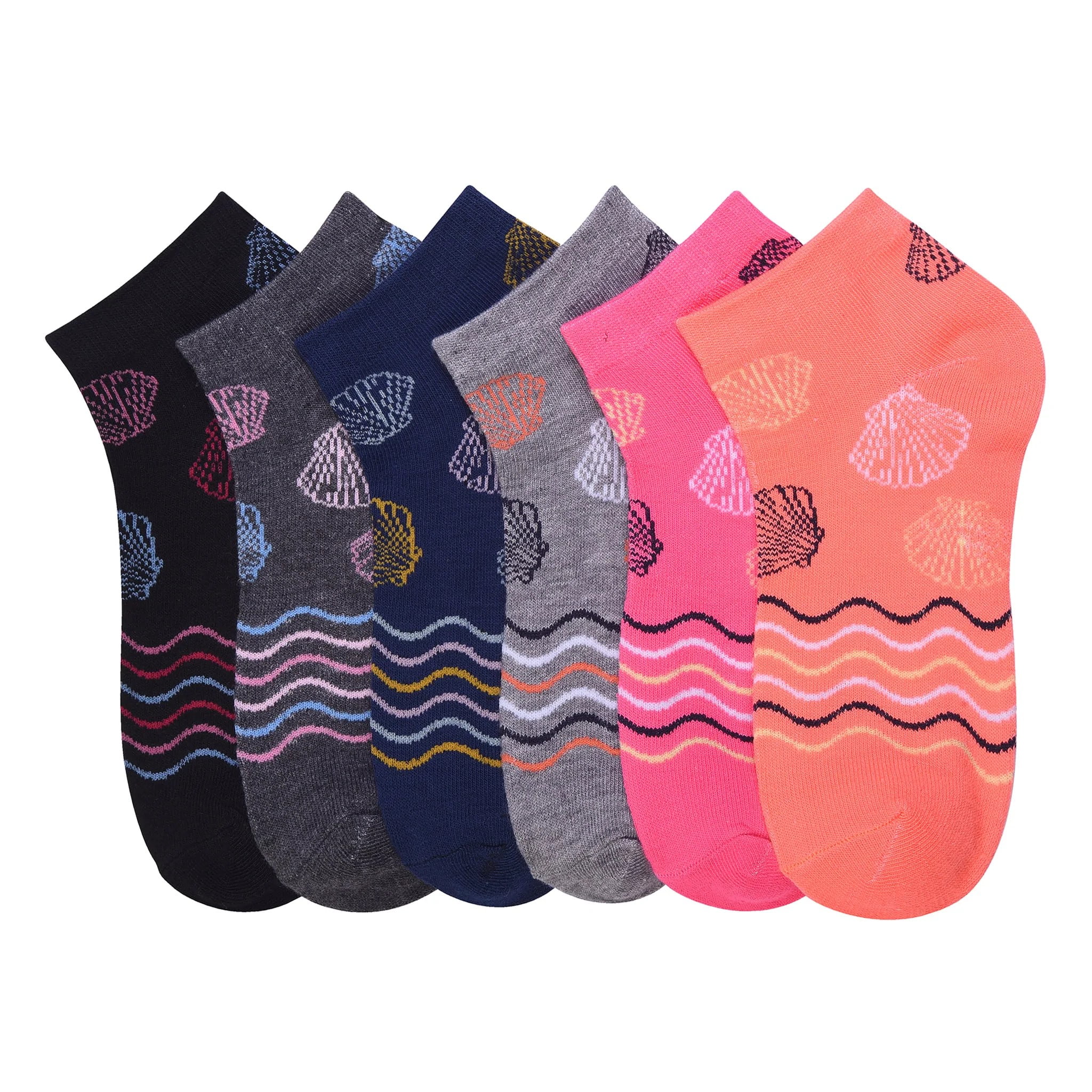 6-PACK Women's Comfort Low Cut Socks, Spandex Socks, PAT003, 9-11 ...