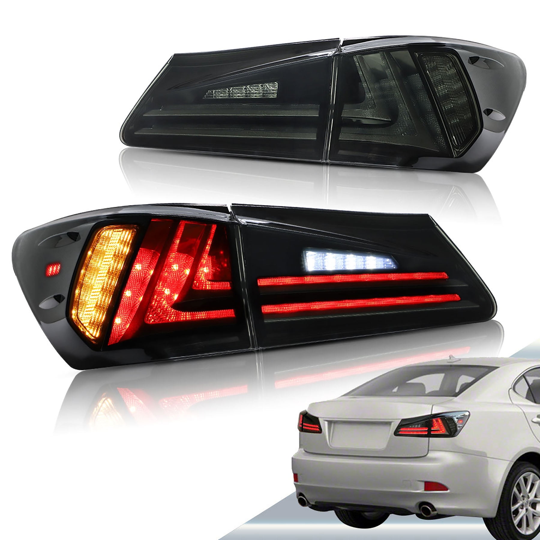 VLAND Full LED Tail Lights for Lexus IS250 IS350 2006-2012 IS 220d and ...