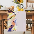 Burlap Table Runner 120 Inches Long, Snow Mountain Oil Painting Art Non ...