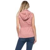 PacificPlex Womens Sleeveless Hooded Cargo Utility Vest, Large, Mauve ...