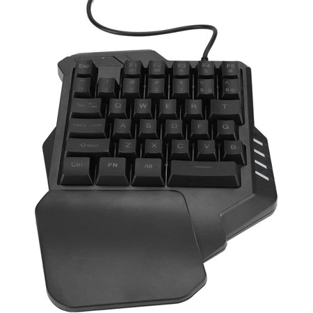 Ergonomic Left-Hand Keyboard, USB Wired Mechanical Keypad 35-Key RGB ...