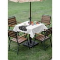 Abstract Panda Square Outdoor Tablecloth with Umbrella Hole Colored ...