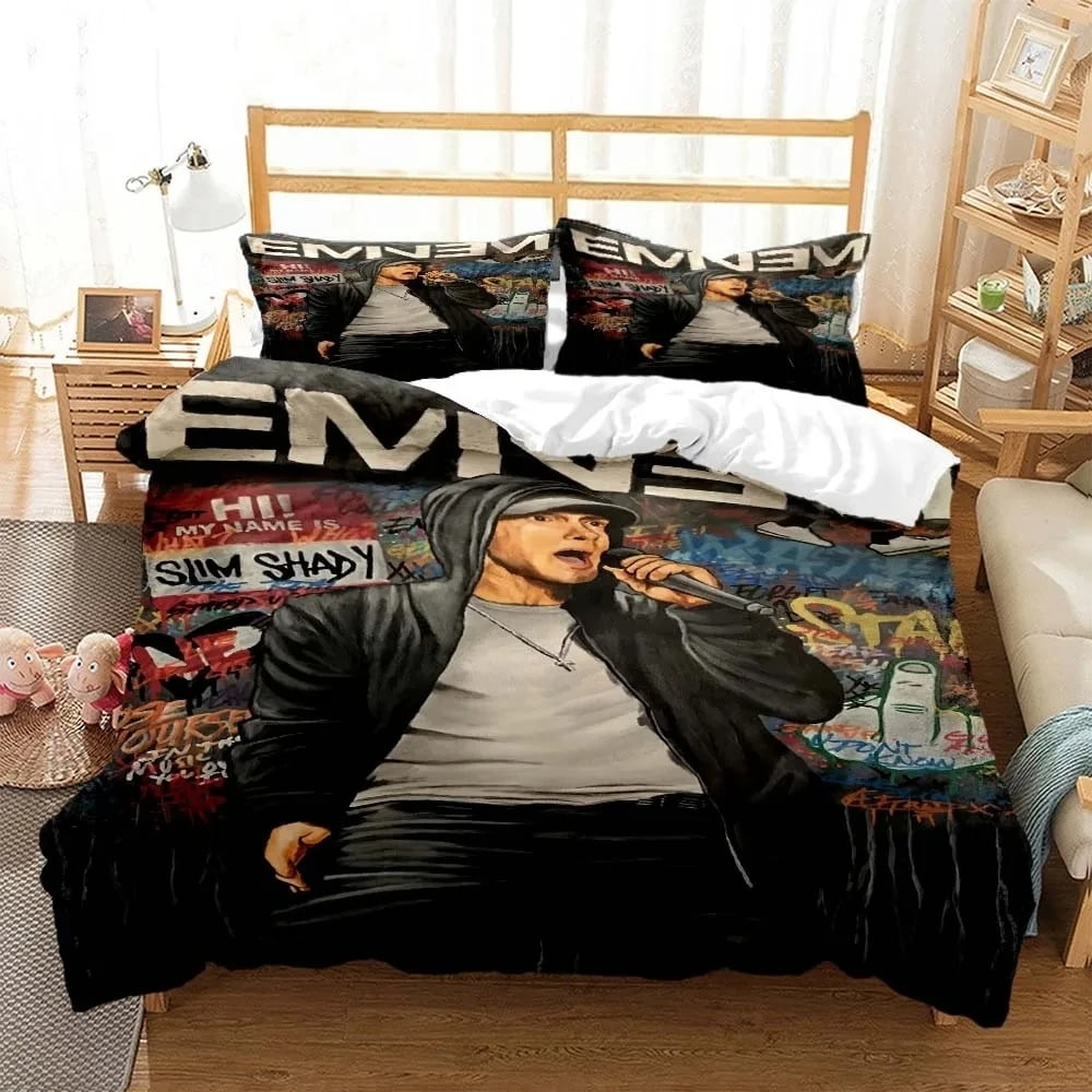 Click here for Yingd Hip Hop Eminem Bedding Set Double Duvet Cove... prices