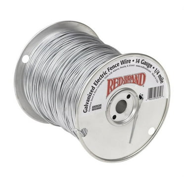 Red Brand Galvanized Electric Fence Wire, 1/4 mi, Dispensing Spool, 14 ...