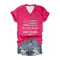 Casual T Shirts for Women 250 Anniversary Patriotic Letter Print Short ...