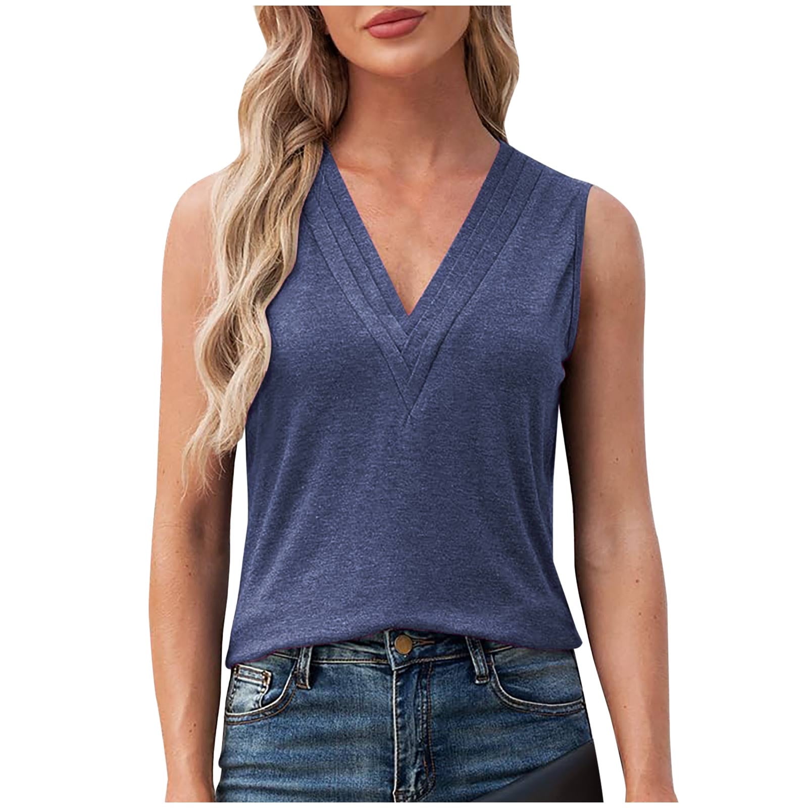 Click here for Aherbiu Tank Tops For Women V Neck Sleeveless Summ... prices