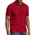 Ceisia Men's Fashion Solid Color Camp Collar Polo Shirt Short Sleeve ...