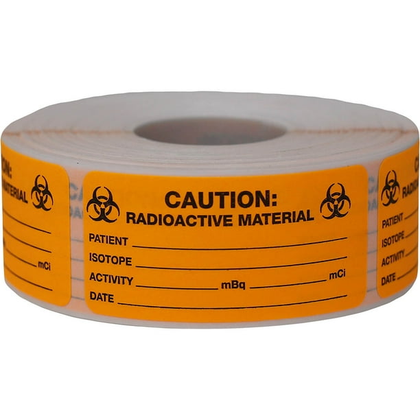 Rectangle Caution Radioactive Material Labels | 1.125 x 2.375″ - 500 ...
